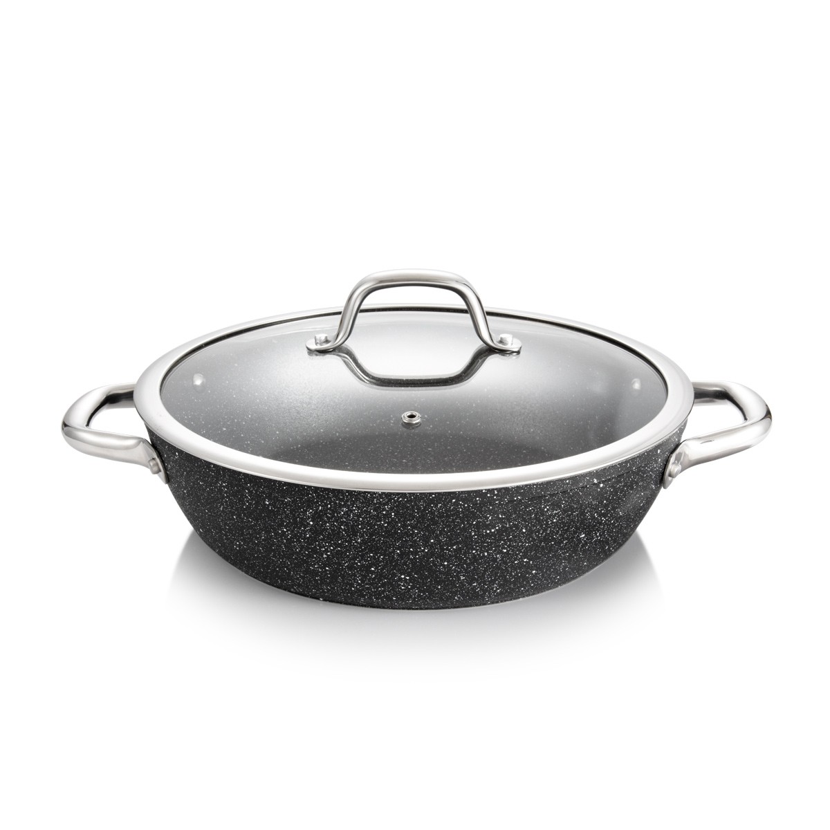 Deep frying pan PRESIDENT Stone with cover ø 28 cm
