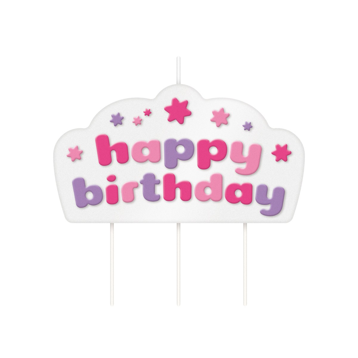 Tortenkerze DELÍCIA KIDS, Happy birthday, rosa